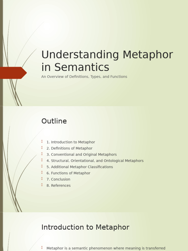 Understanding Metaphor in Semantics | PDF | Metaphor | Concept