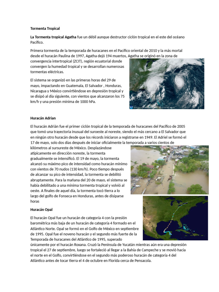 Impacto de Tormentas en Guatemala | PDF | Ciclones tropicales | Tormentas
