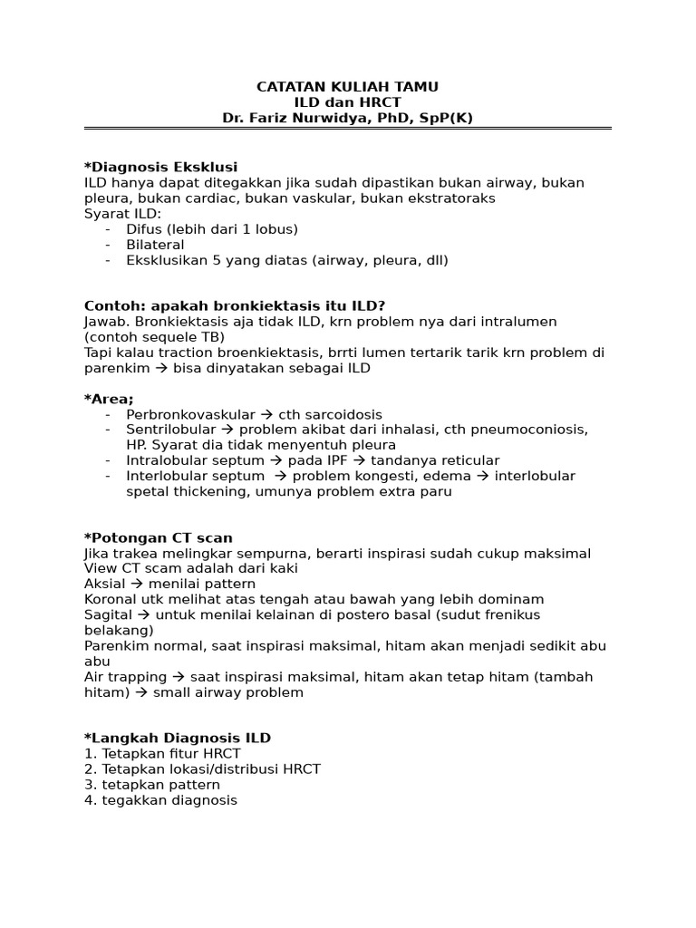 Catatan Kuliah Dr. Fariz | PDF