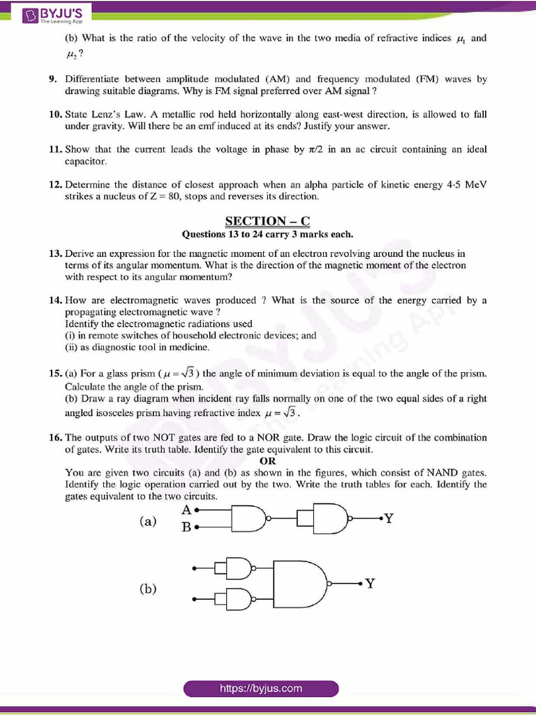 Cbse Class 12 Physics Sample Paper Set 8 2 | PDF