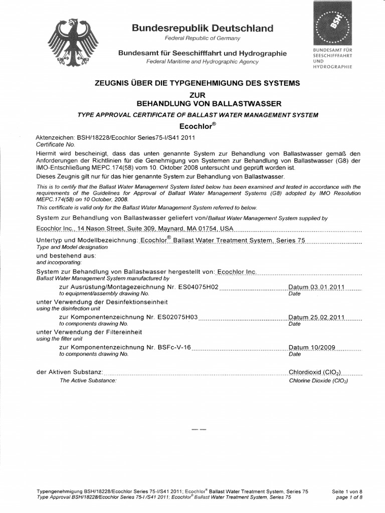 German IMO Type Approval | PDF