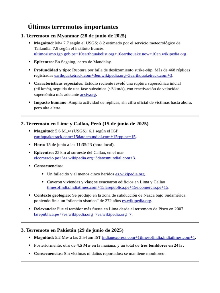 Terremoto 2025 | PDF | Temblores | Eventos naturales