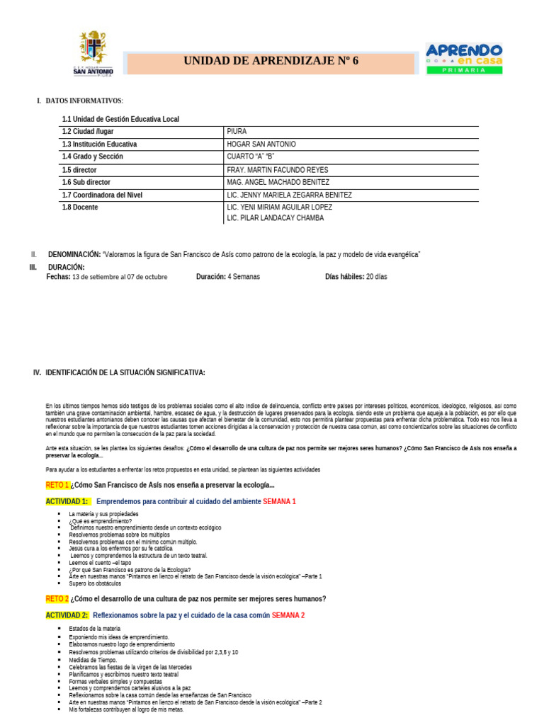 Experiencia de Aprendizaje. #06 | PDF | Iniciativa empresarial | Experiencia