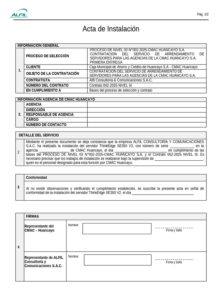 Acta de Instalación | PDF | Informática