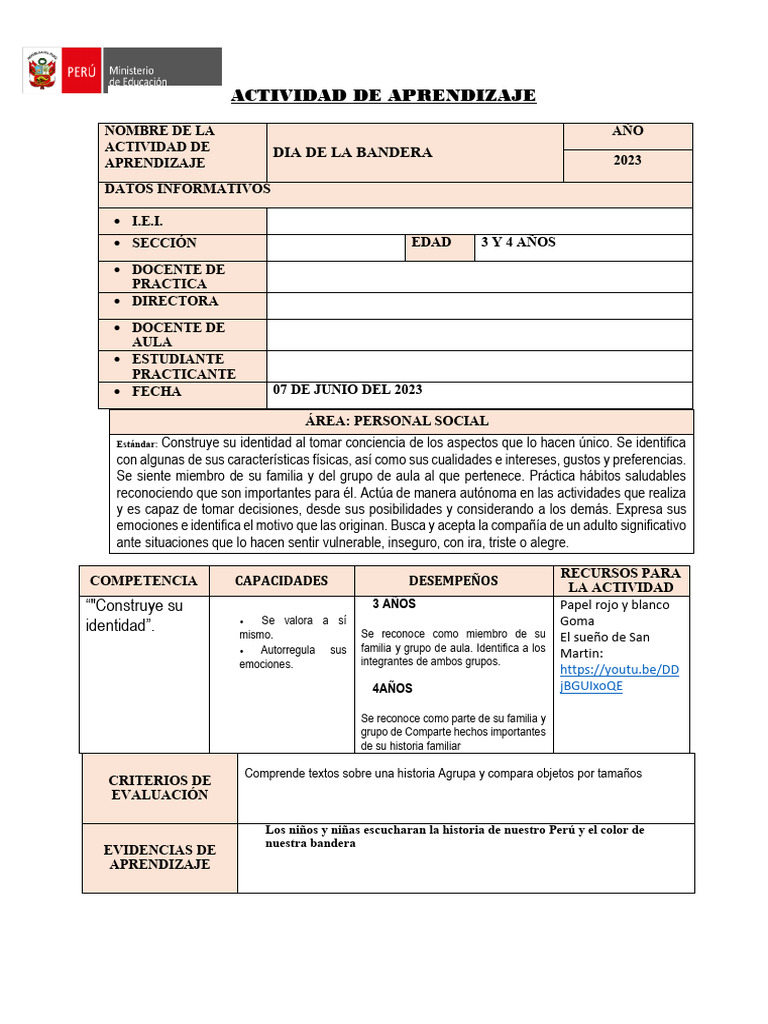 652189105-Sesion-dia-de-La-Bandera VFDGTHRTGR | PDF | Aprendizaje ...