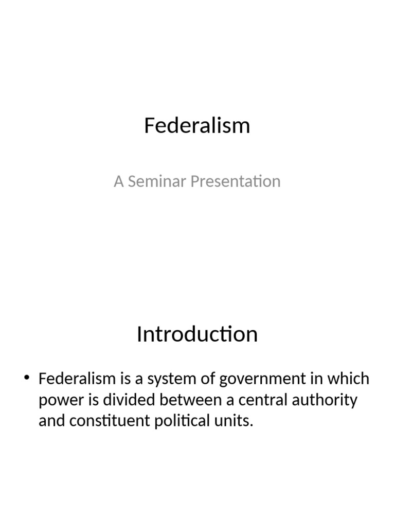 Understanding Federalism: Key Features & Types | PDF