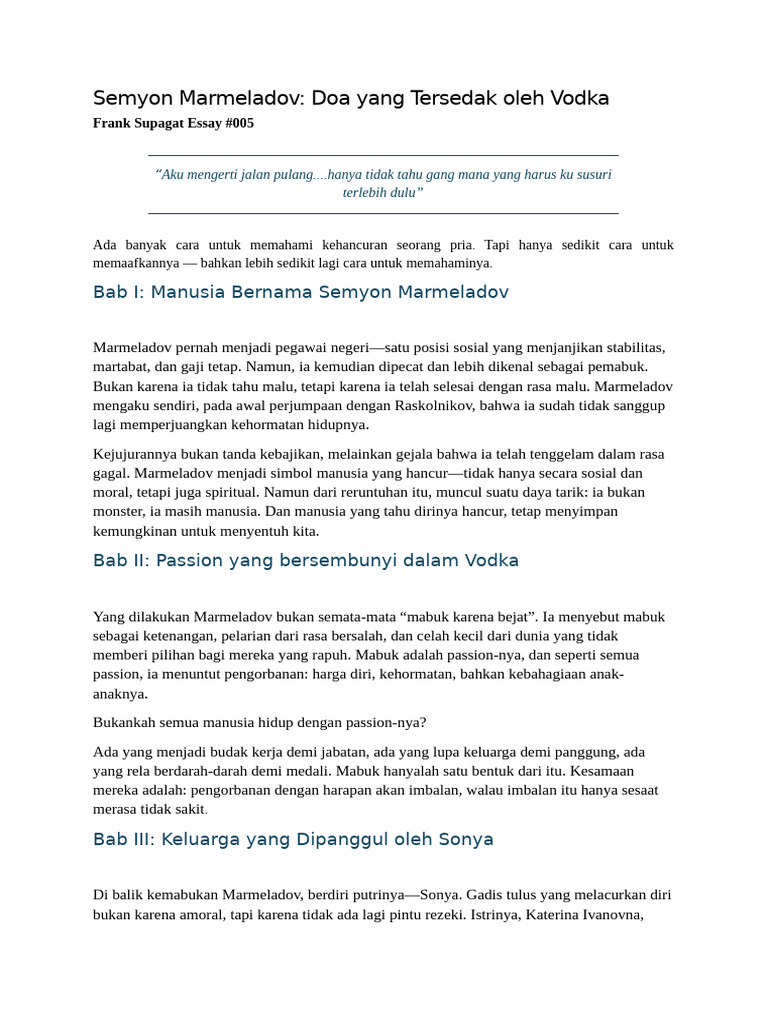 Semyon Marmeladov | PDF