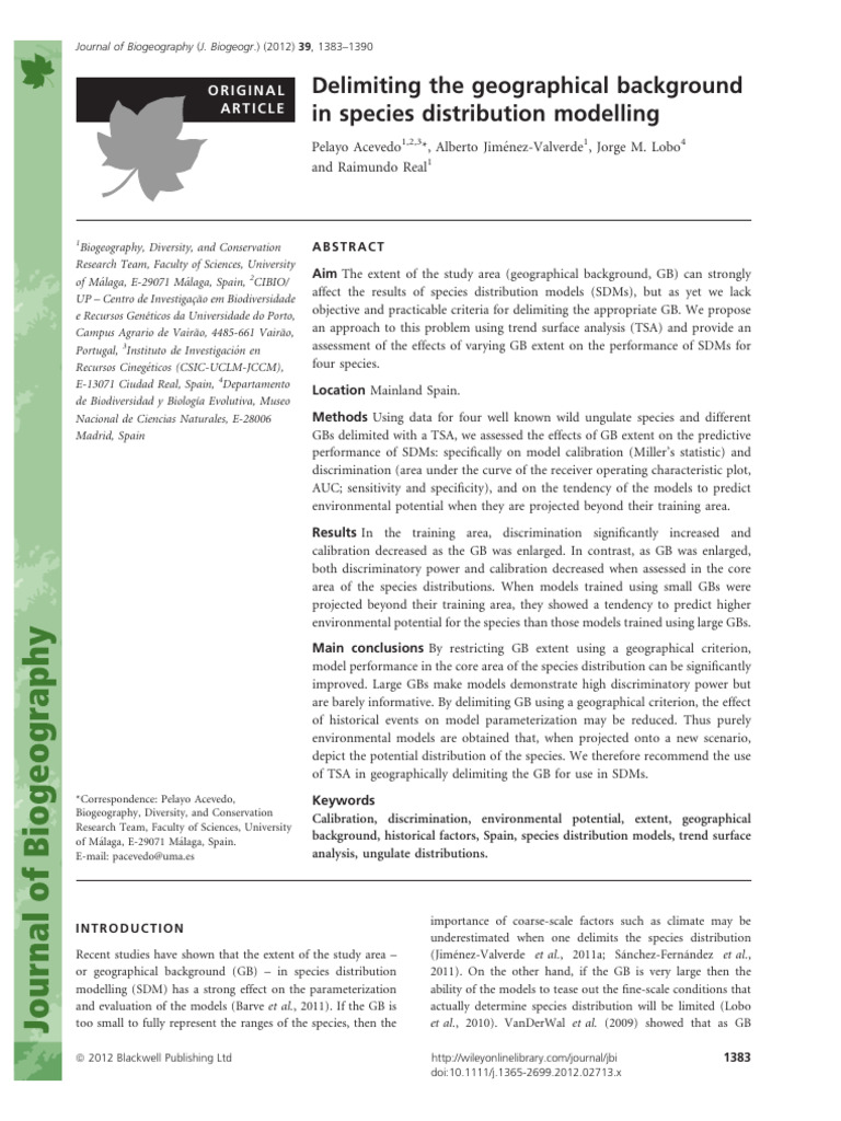 Acevedo - Et - Al - 2012 Delimiting The Geographical Background in ...