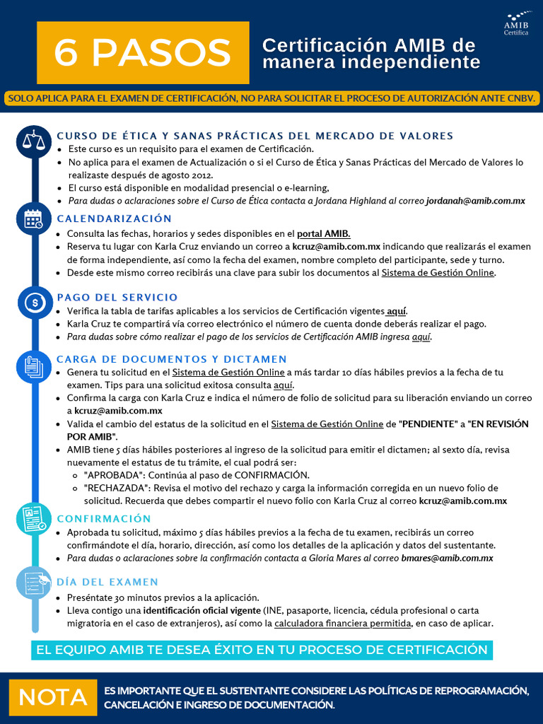 Proceso de Certificación AMIB 2023 | PDF