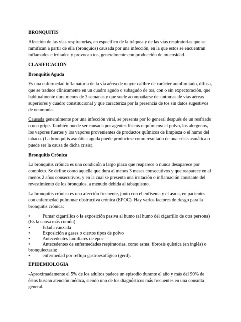 Bronquitis 2025 | PDF | Tos | Bronquitis