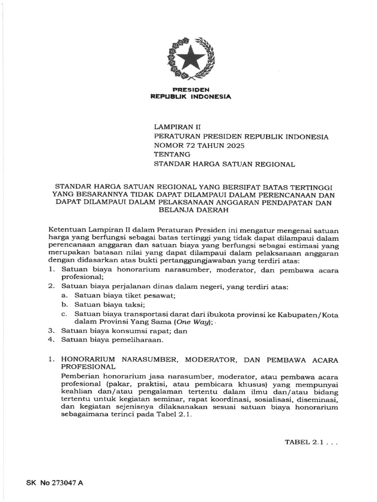 Lampiran II Perpres SHSR | PDF