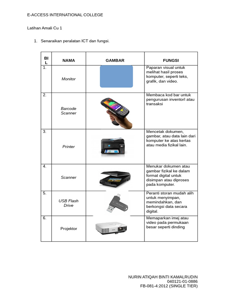 Latihan Amali Cu 1 | PDF