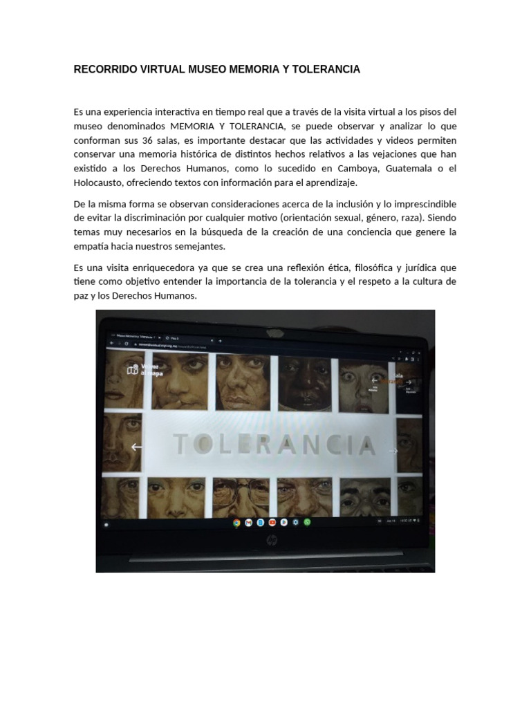 Recorrido Virtual en el Museo de Tolerancia | PDF