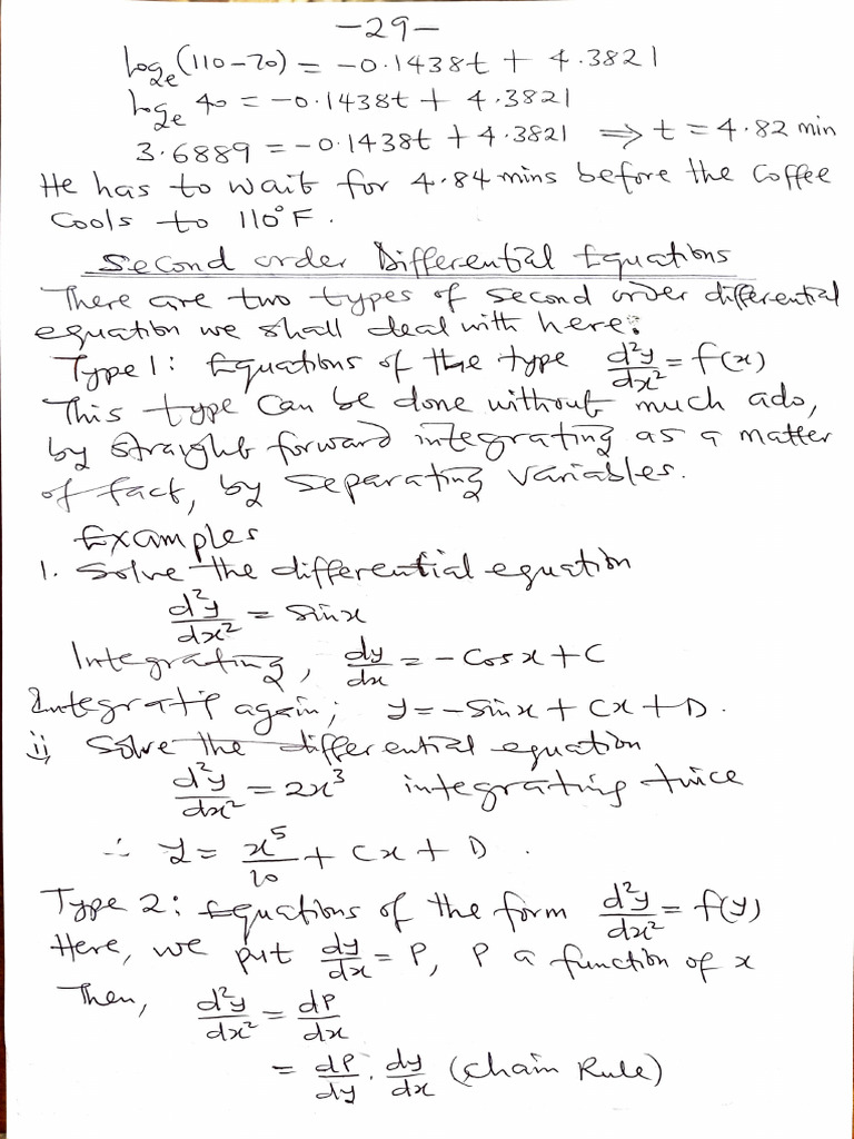MTH 202 Note For 2nd Order ODE | PDF