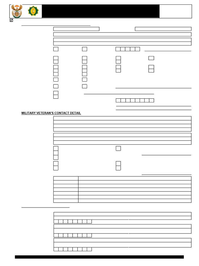 Military Veterans Database Registration Form | PDF | Pension