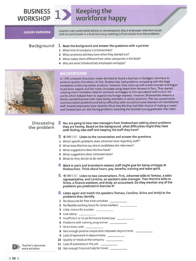 Business Partner B2 - Coursebook - Unit 1 (Workshop) | PDF