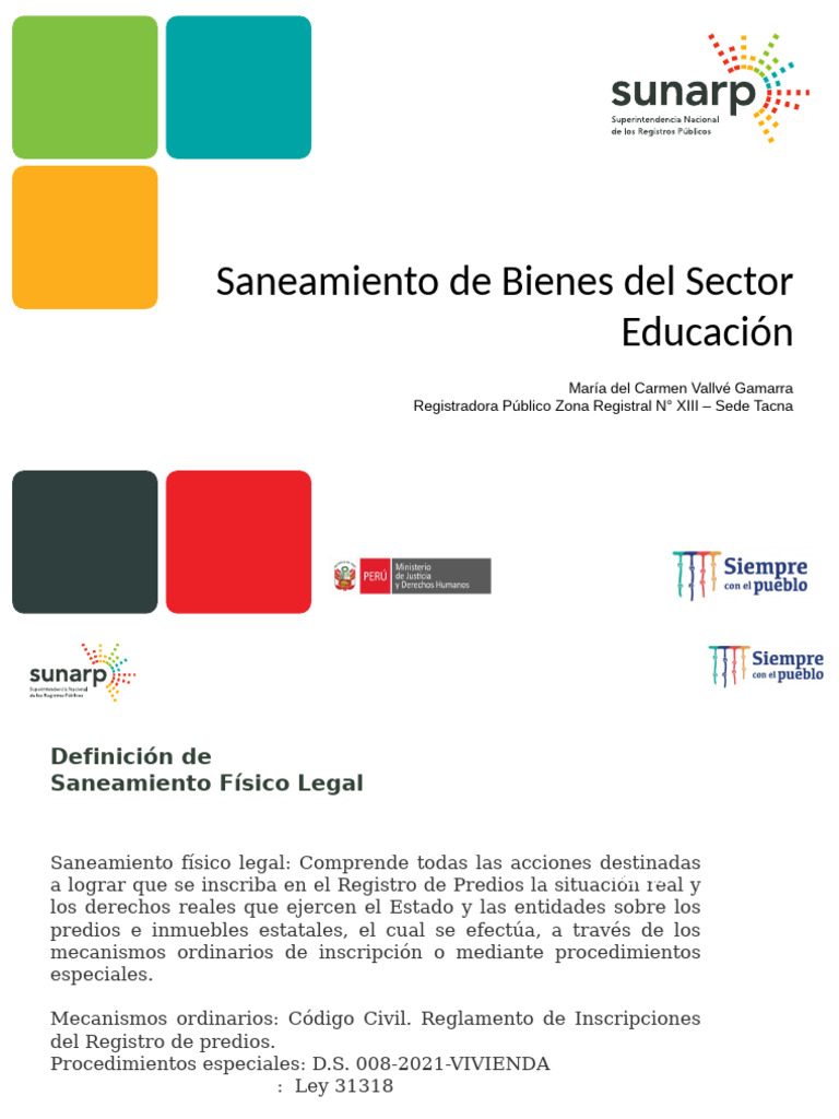 Saneamiento de Bienes Del Sector Educación | PDF | Propiedad | Regulación