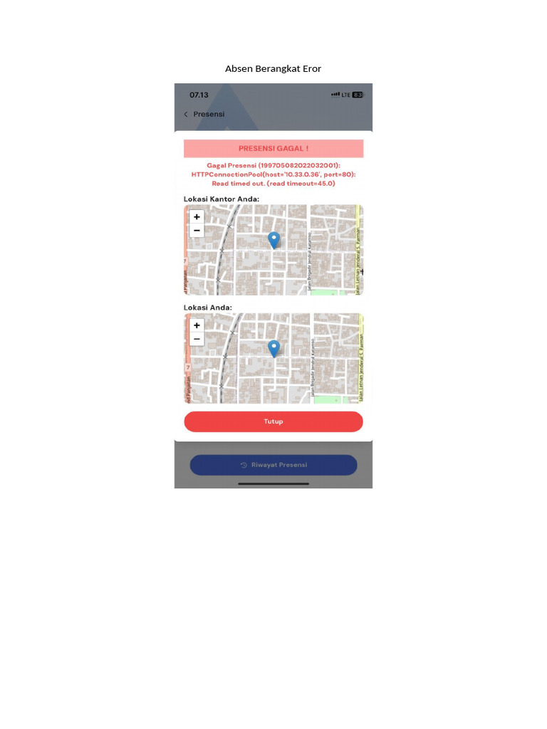 Absen Berangkat Eror | PDF