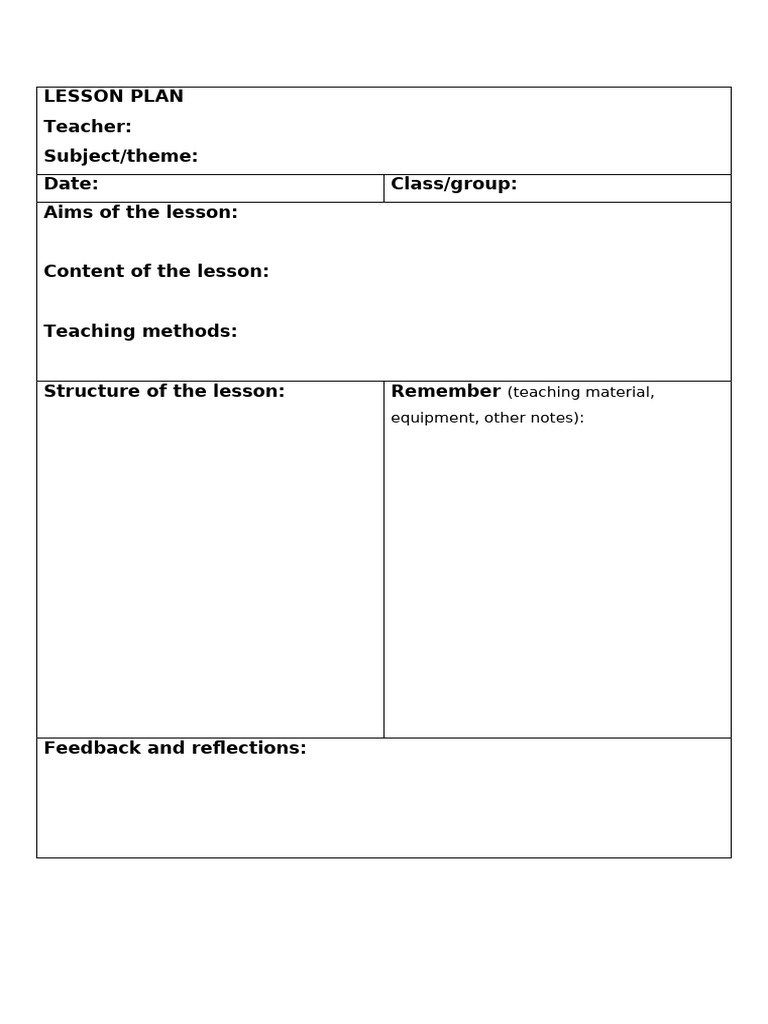 Lesson Plan Template | PDF