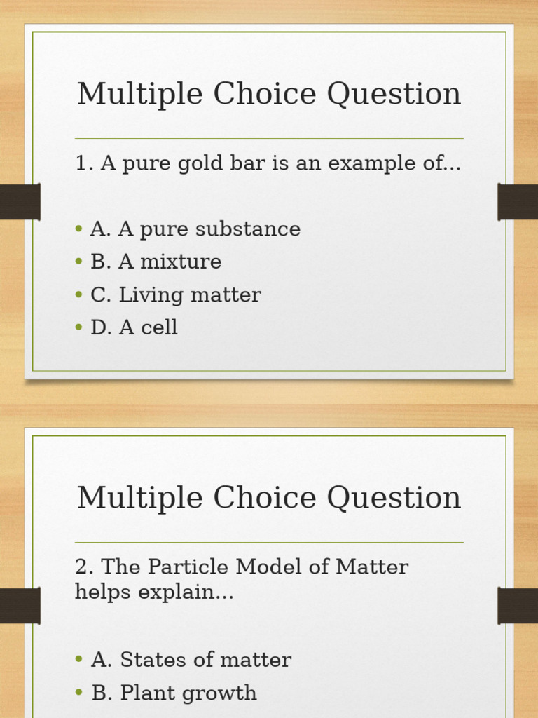 Particle Model Test | PDF | Matter | Chemical Substances
