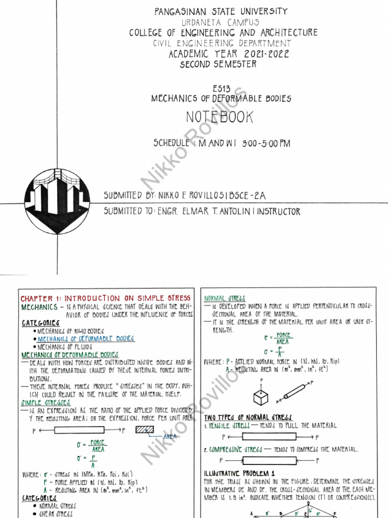 Mechanics of Deformable Bodies | PDF