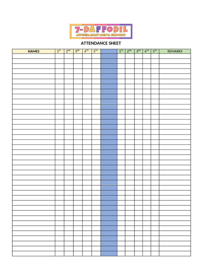 ATTENDANCE SHEET | PDF