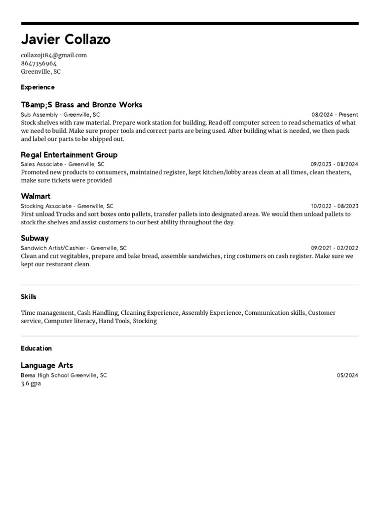 Work Experience and Skills Summary | PDF