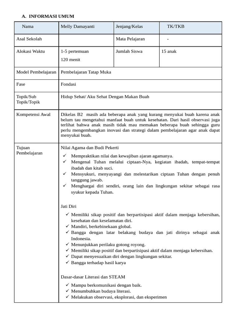 Modul Ajar Melly Damayanti | PDF