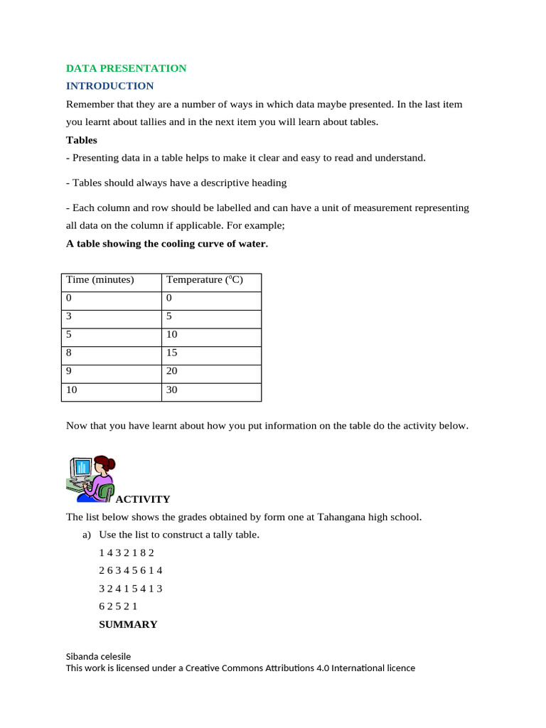 Physics-F 1 Data Presentation-Tables | PDF