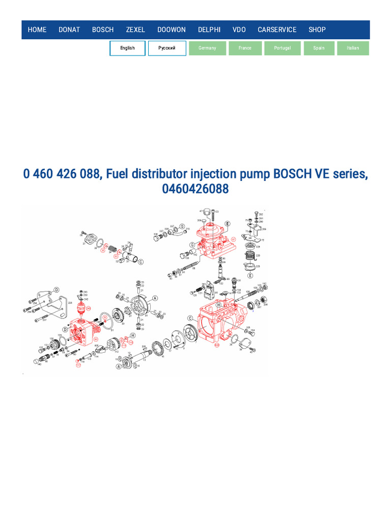 Bosch VE Injection Pump Parts List | PDF | Mechanical Engineering ...