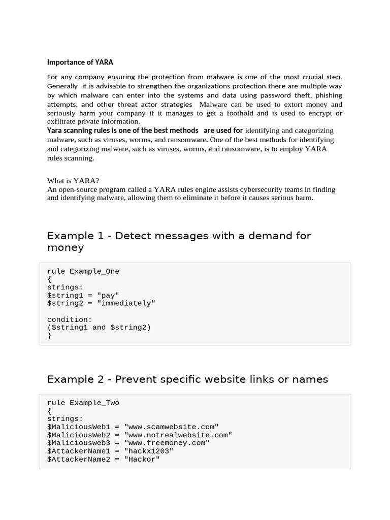 Understanding YARA for Malware Detection | PDF
