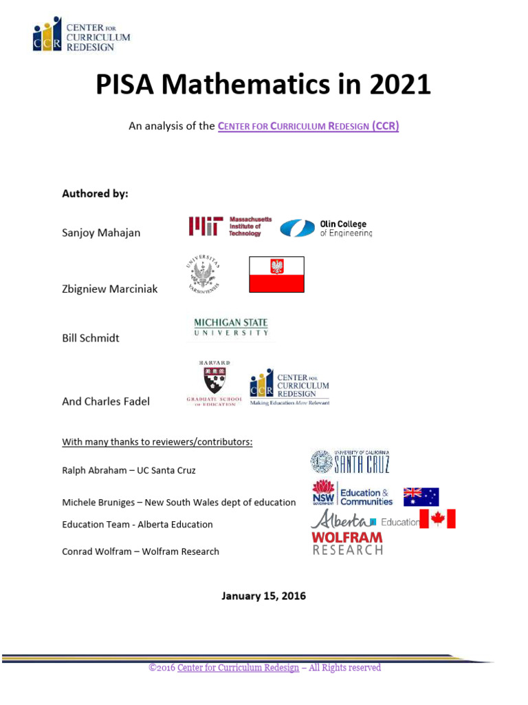 Recommendations For Pisa Maths 2021 Final Extended Version With ...