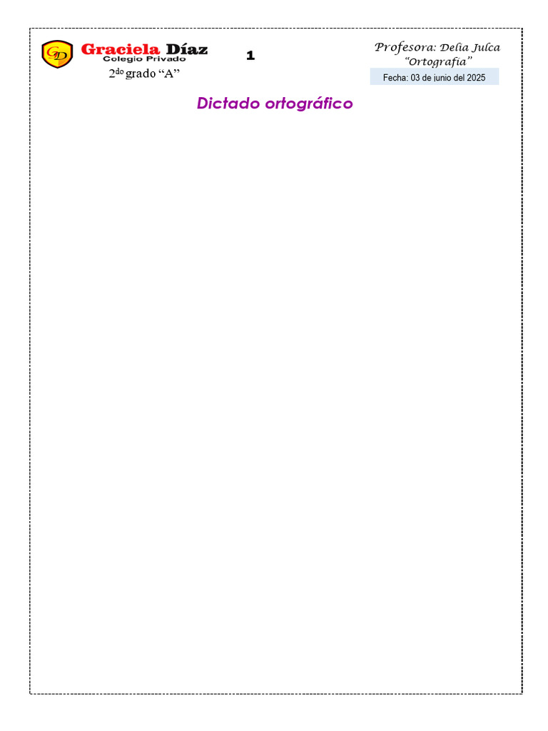 Unidad 3 - Ortografia - Dictado Ortografico | PDF