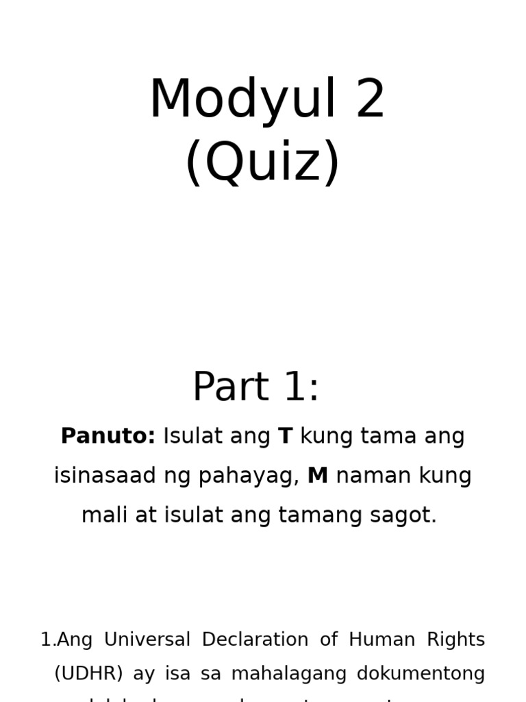 Ap 10 (Modyul 2) Quiz | PDF
