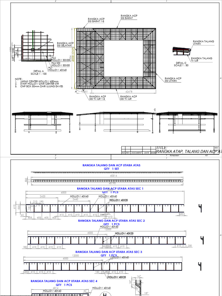 Rangka Atap, Acp Dan Talang Atas | PDF