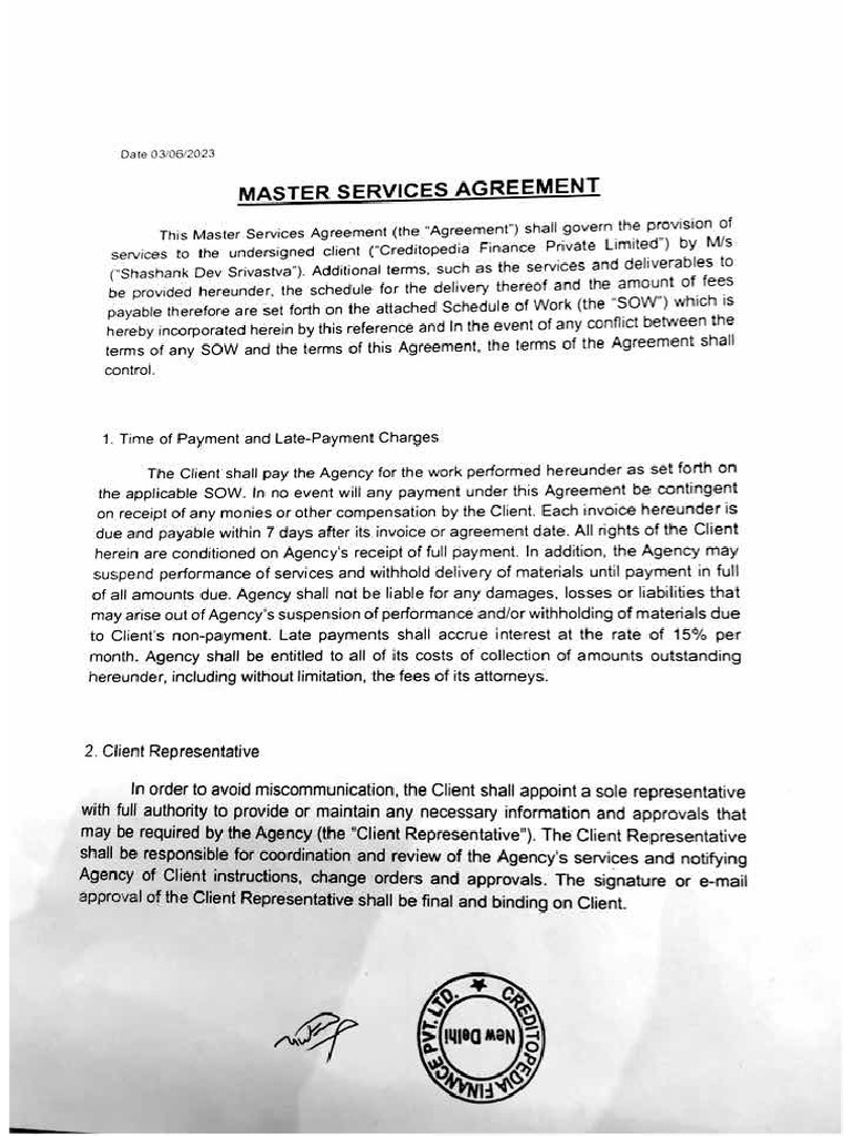 Master Services Agreement | PDF