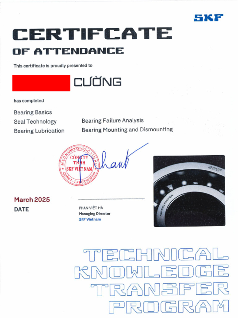 Sample Certificate SKF | PDF