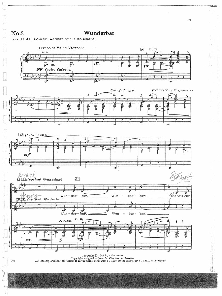 Wunderbar Arrangement | PDF