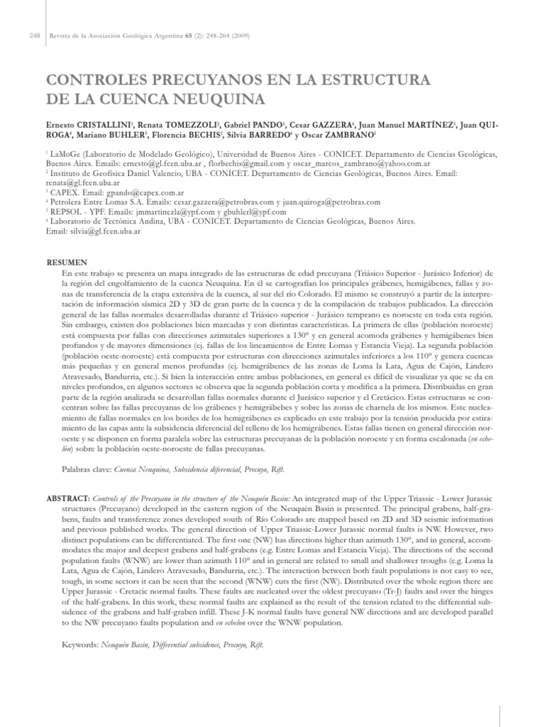 Estructura de La Cuenca Neuquina | PDF | Falla (geología) | Cretáceo