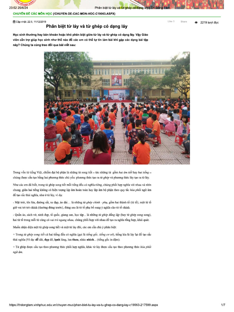 Phân biệt từ láy và từ ghép có dạng láy | PDF