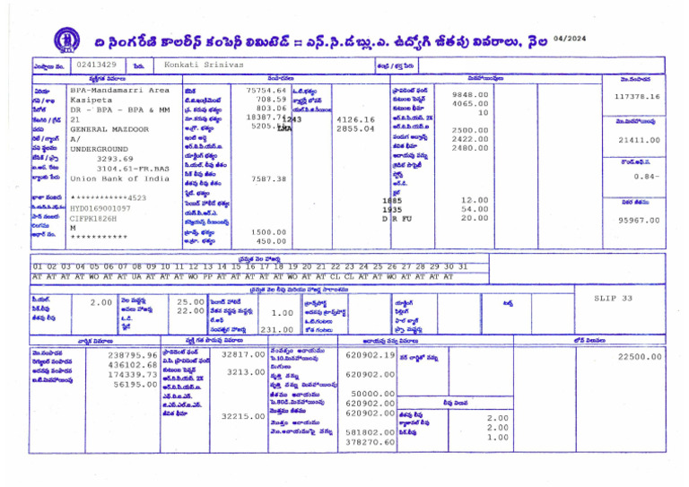 SCCL Pay Slip 042024 | PDF