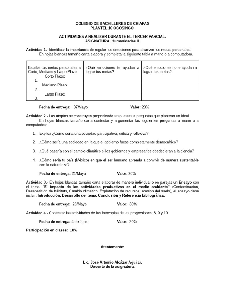 Actividades 3 Parcial | PDF