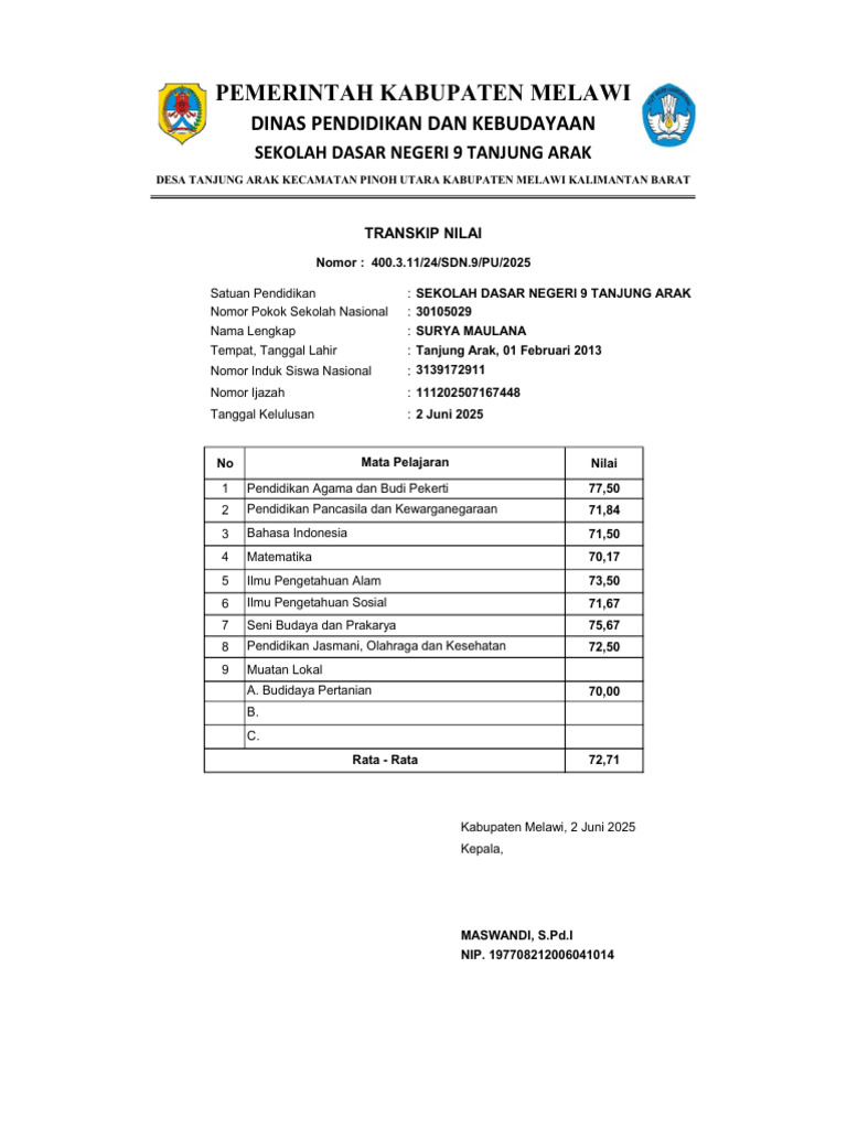 Aplikasi Pengelolaan Nilai E - Ijazah 2025 Beta Versi 2.1 .XLSM - 10 | PDF