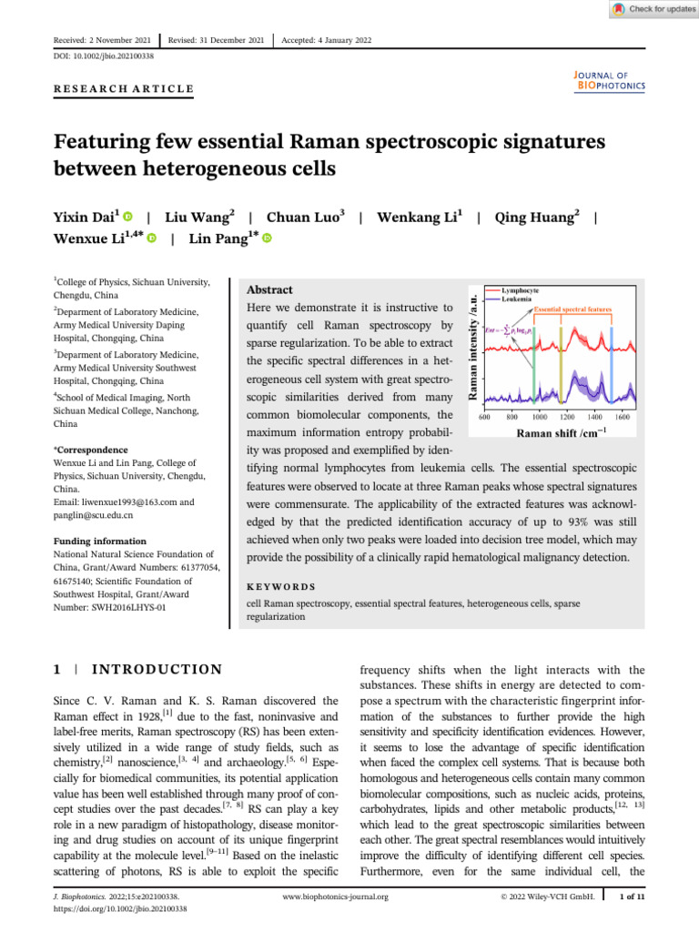 Featuring Few Essential Raman Spectroscopic Signatures Between ...