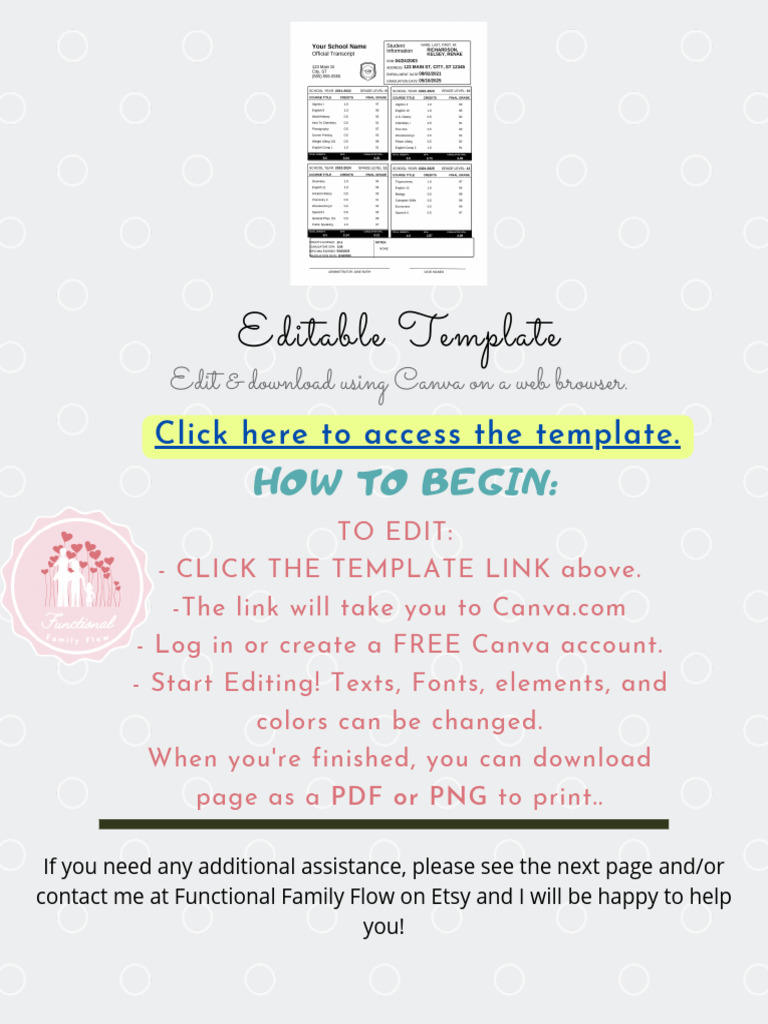 Edit Able Transcript Template | PDF