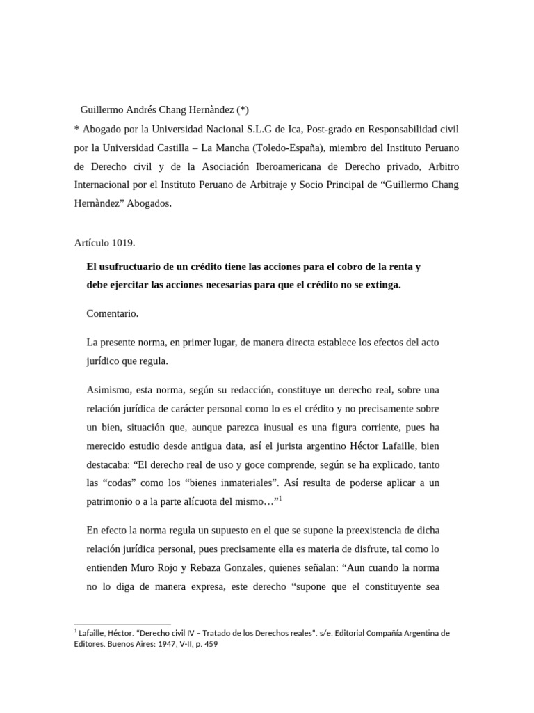Usufructo de Créditos en el Código Civil | PDF | Propiedad | Justicia