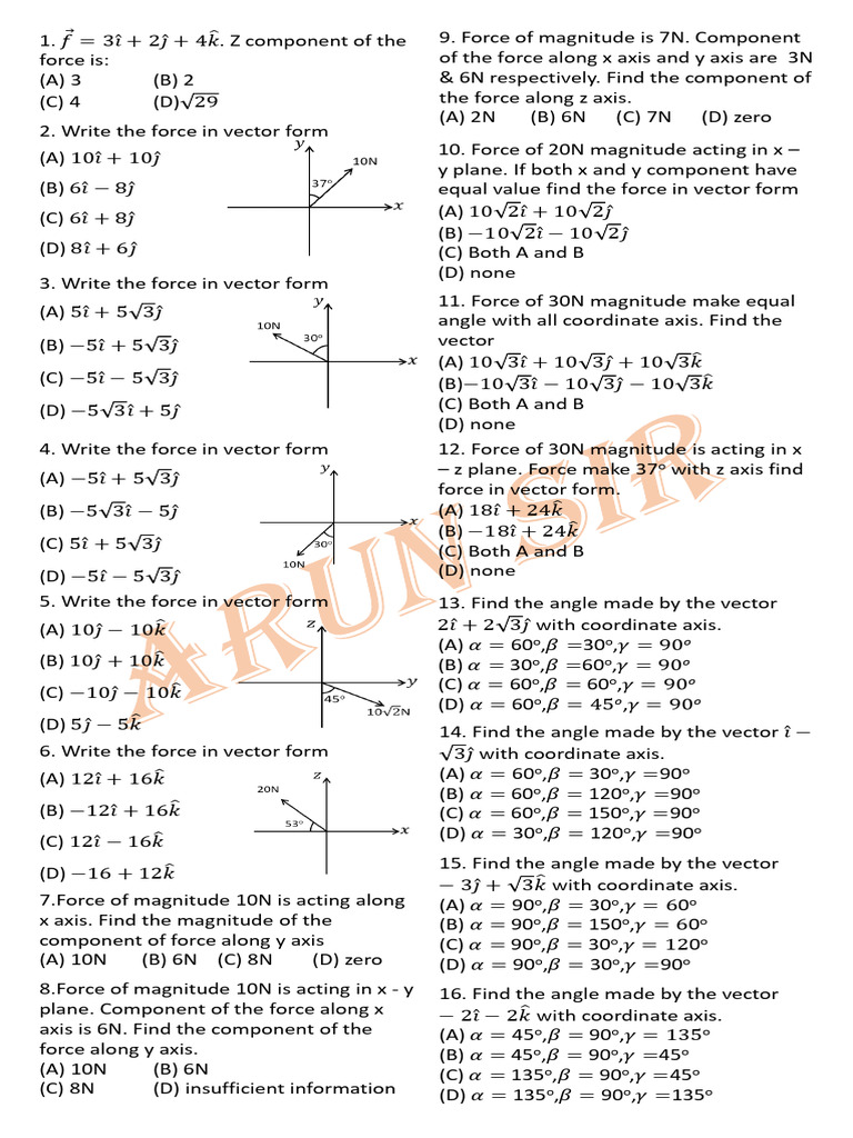 Components of Vector, Position Vector | PDF | Velocity | Euclidean Vector
