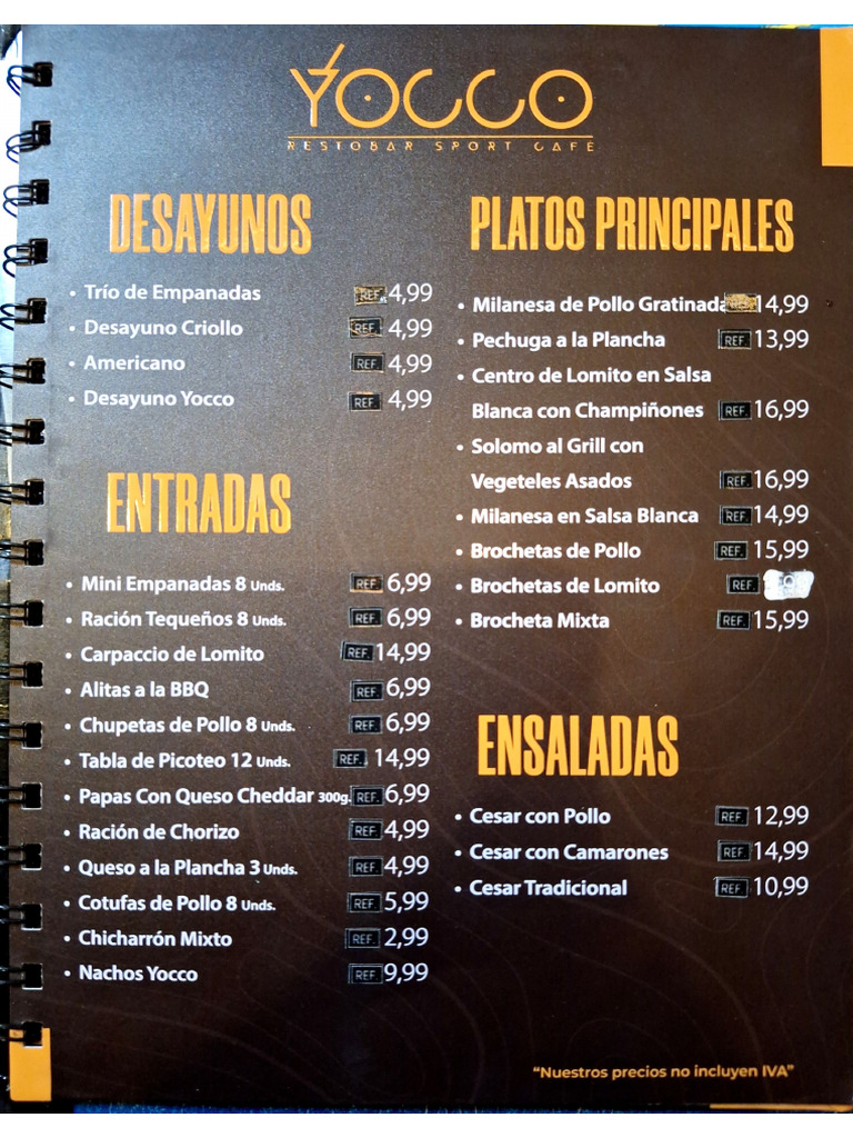 Menú Yocco | PDF