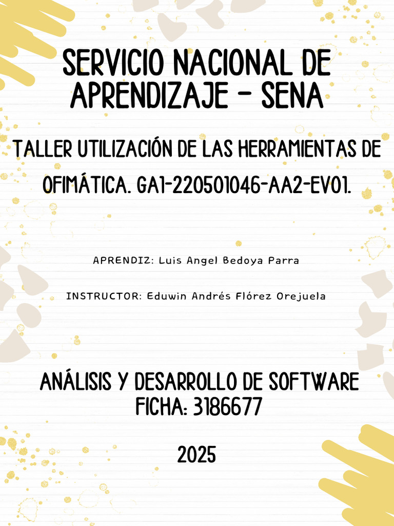 Taller. Utilización de Las Herramientas de Ofimática. GA1-220501046-AA2 ...