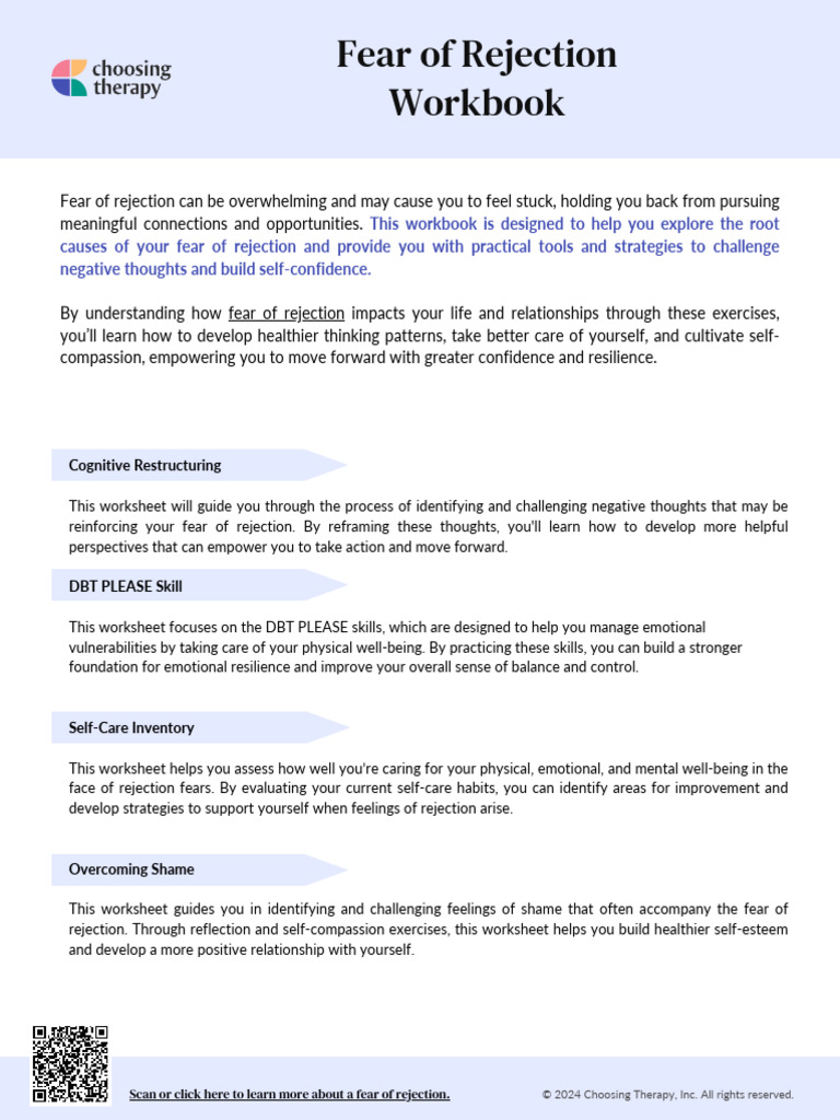 Fear of Rejection Workbook Guide | PDF | Dialectical Behavior Therapy ...